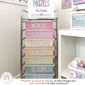 Teacher Trolley Labels | 10 Drawer Cart Labels | SPOTTY PASTELS ...