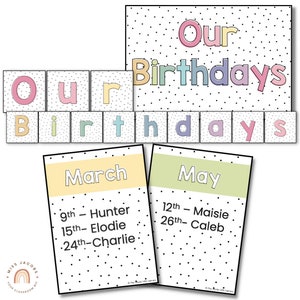 Birthday Display | SPOTTY PASTELS | Editable - Etsy