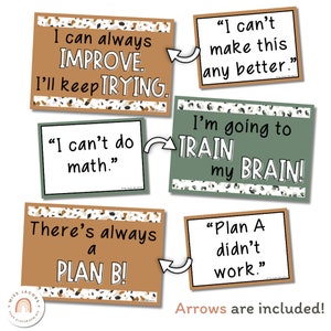 Modern Jungle Growth Mindset Display | Neutral Animal Print Classroom ...