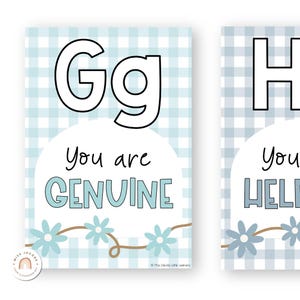 Daisy Gingham Affirmation Alphabet Posters, Pastel Classroom ABC ...