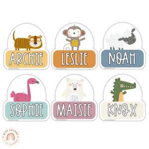 Cute Animal Classroom Labels Bundle | Editable Student Name Tags ...