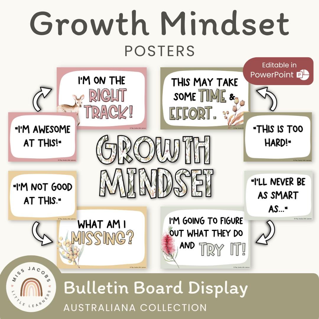 Modern Growth Mindset Display | Australiana Classroom Decor ...