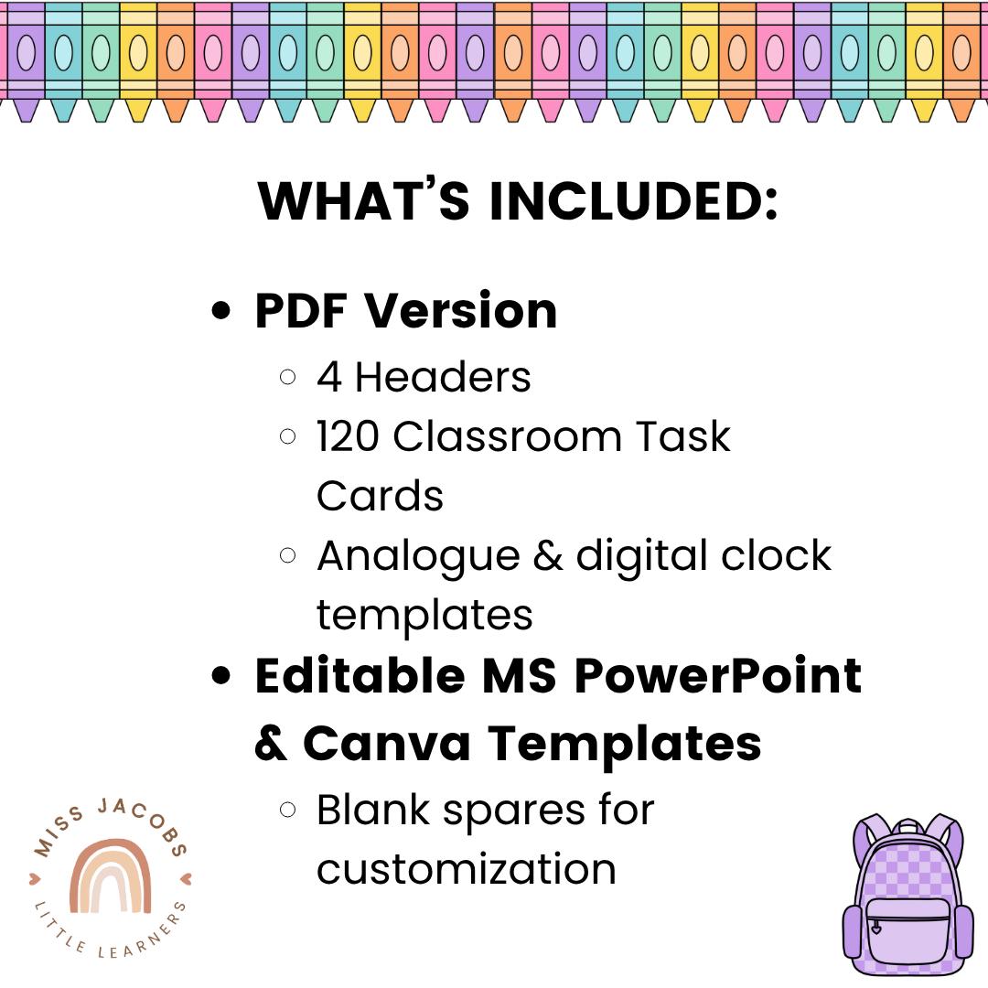 Cutesy Visual Classroom Schedule, Back to School Theme Visual Schedule ...