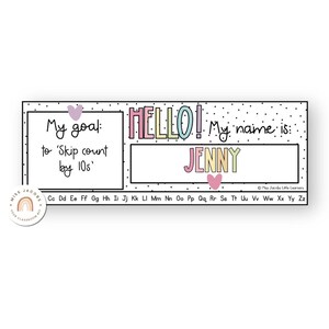 Student Name & Goals Plates | SPOTTY PASTELS | EDITABLE - Etsy