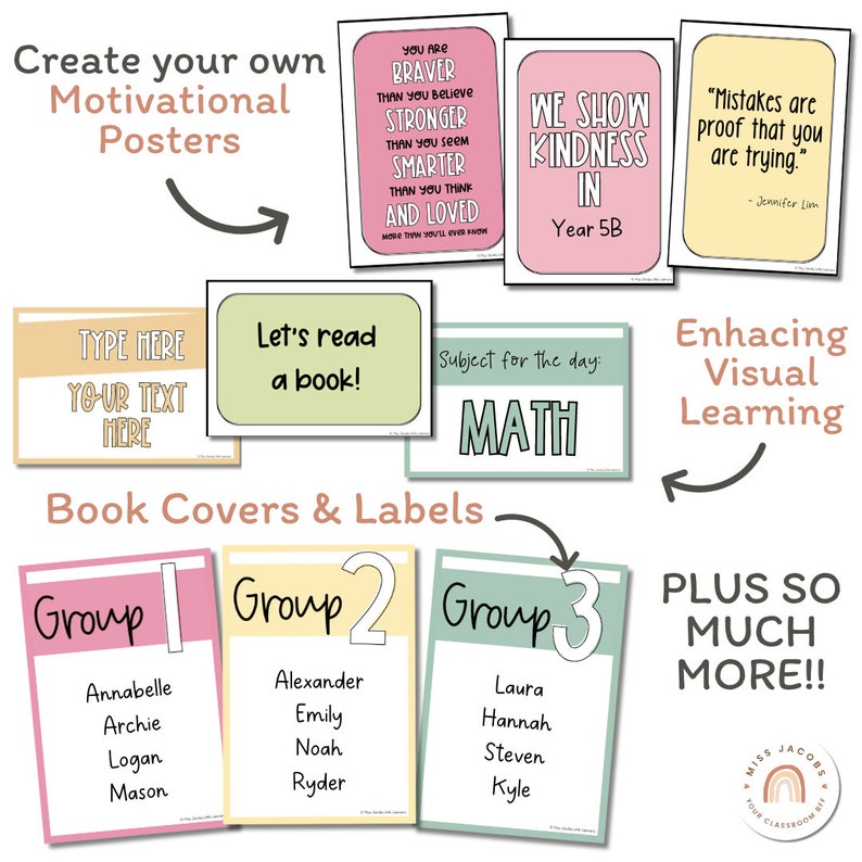 Editable Classroom Posters | PASTELS - Etsy