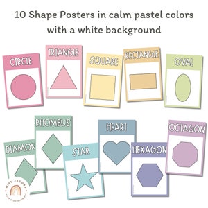 Shape Posters Modern Simple Pastels Calm Classroom Decor Editable - Etsy
