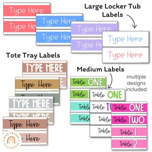 BRIGHTS Classroom Supply and Student Name Labels | Editable - Etsy