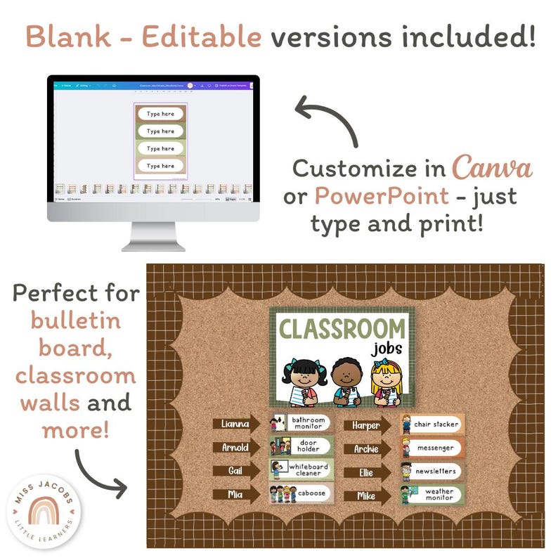 Woodland Classroom Job Chart Forest Animals Theme, Editable Nature ...