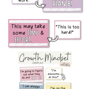 SPOTTY PASTELS Growth Mindset Posters Muted Rainbow Classroom Decor ...