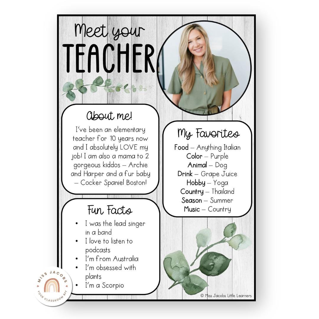 Meet the Teacher Template, Editable Back to School Welcome Letter ...