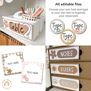 Classroom Supply Labels and Student Name Tags Bundle Daisy - Etsy