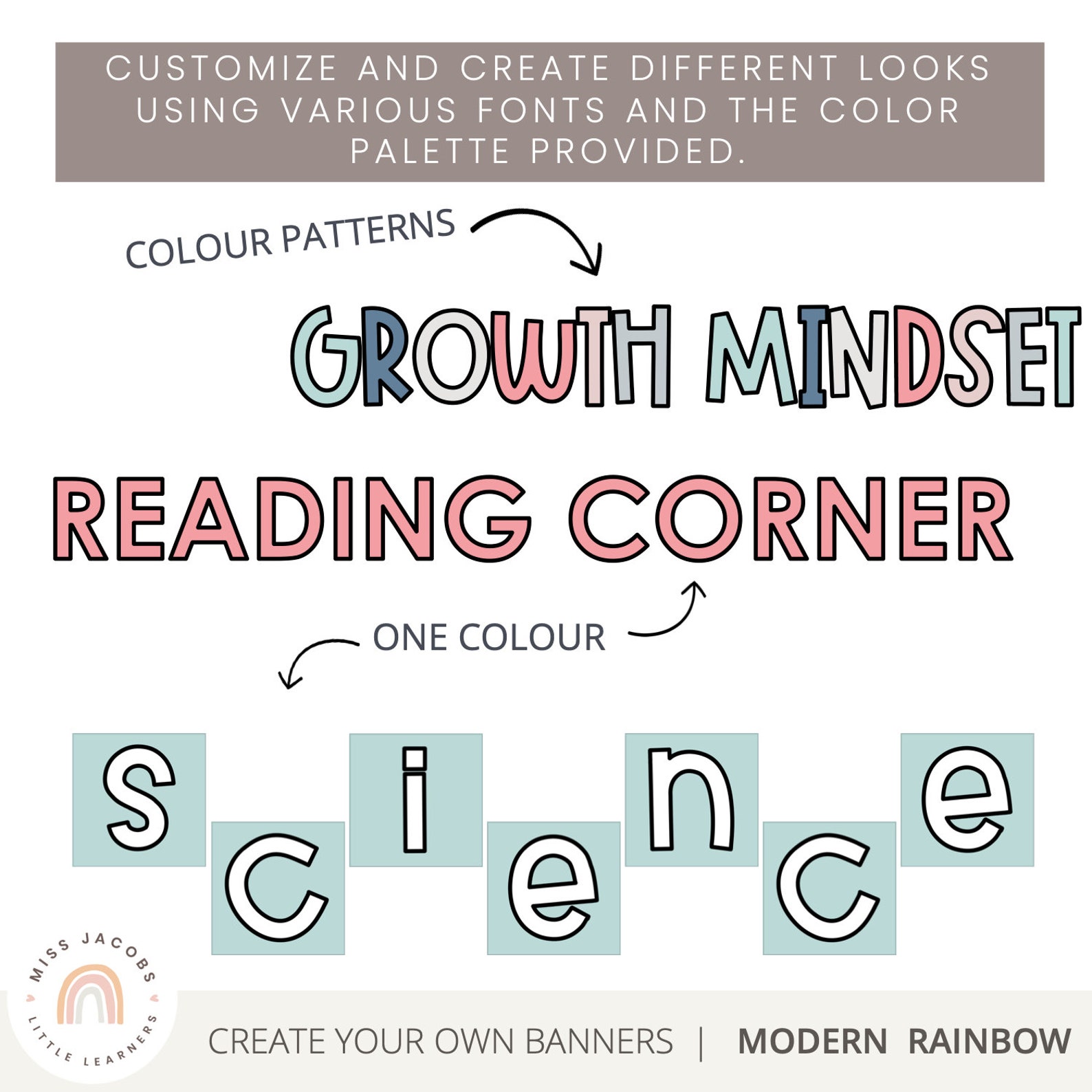 CALM COLOURS and Messy Dots Classroom Display Headers | Editable ...