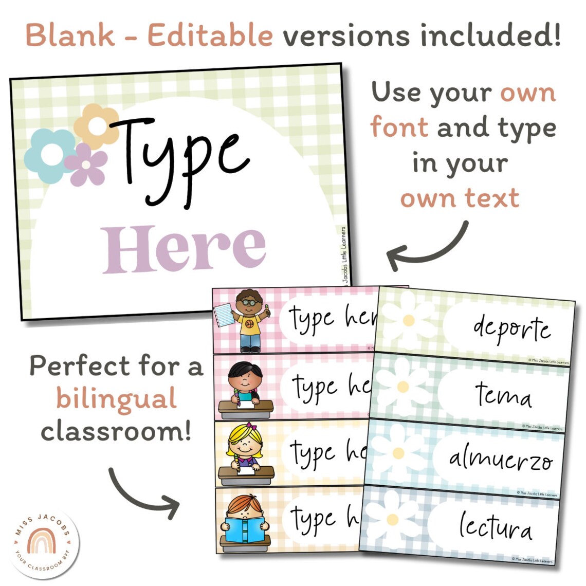 Classroom Visual Schedule, Daisy Gingham Pastels Daily Routine Chart ...