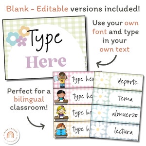 Classroom Visual Schedule, Daisy Gingham Pastels Daily Routine Chart ...