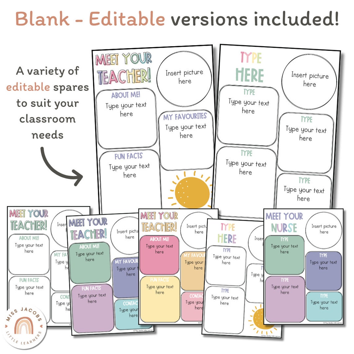 Meet the Teacher Templates | Simple Pastels | Editable - Etsy