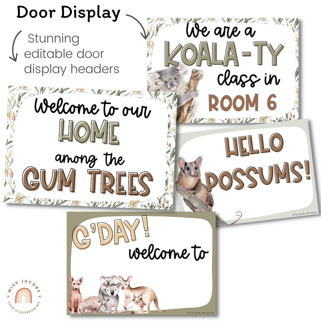 AUSTRALIANA Door Display | Flora and Fauna Classroom Decor - Etsy Australia