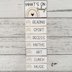 Boho Rainbow Visual Schedule Cards Template, Editable Daily Visual ...