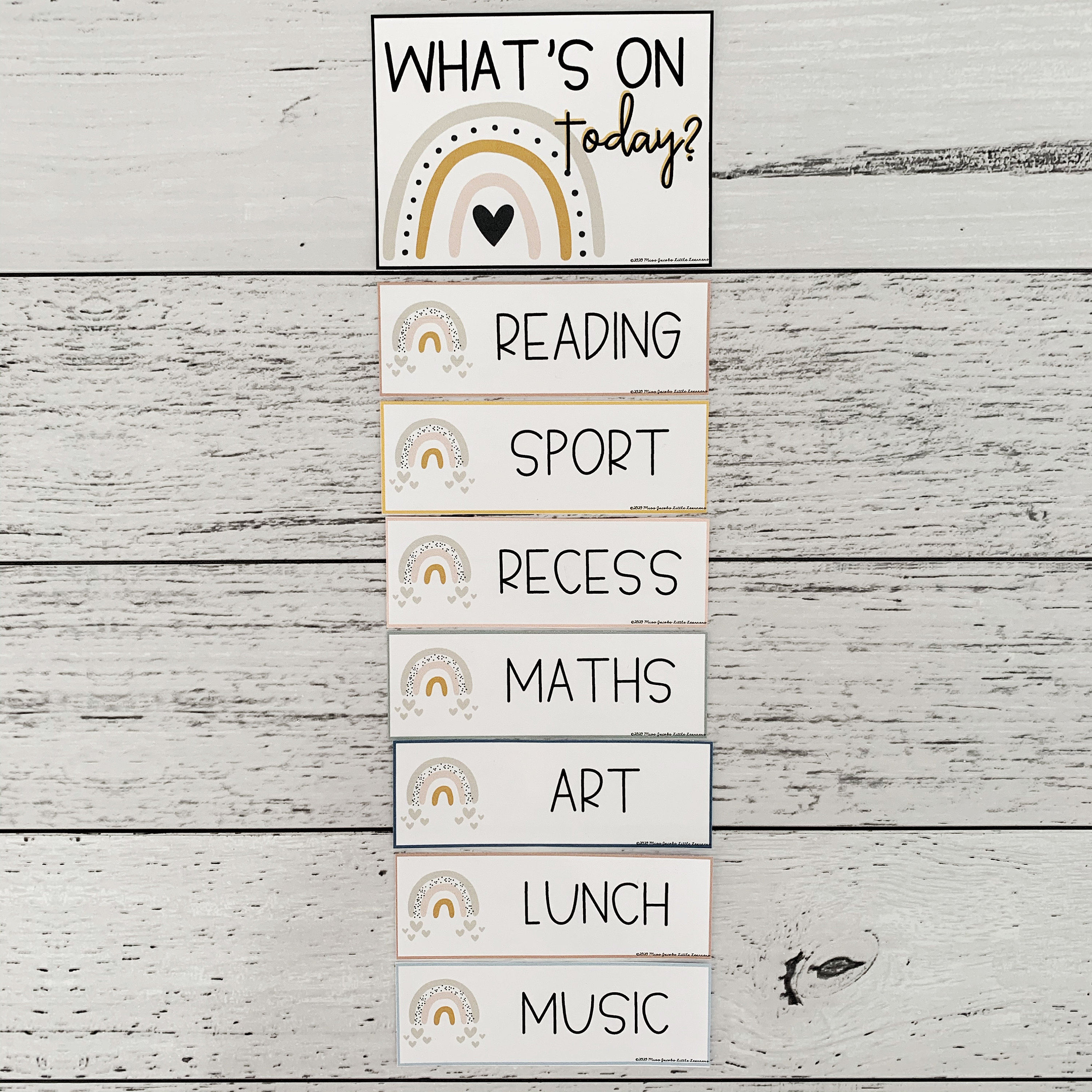 BOHO RAINBOW Visual Timetable Neutral Rainbow Classroom - Etsy UK