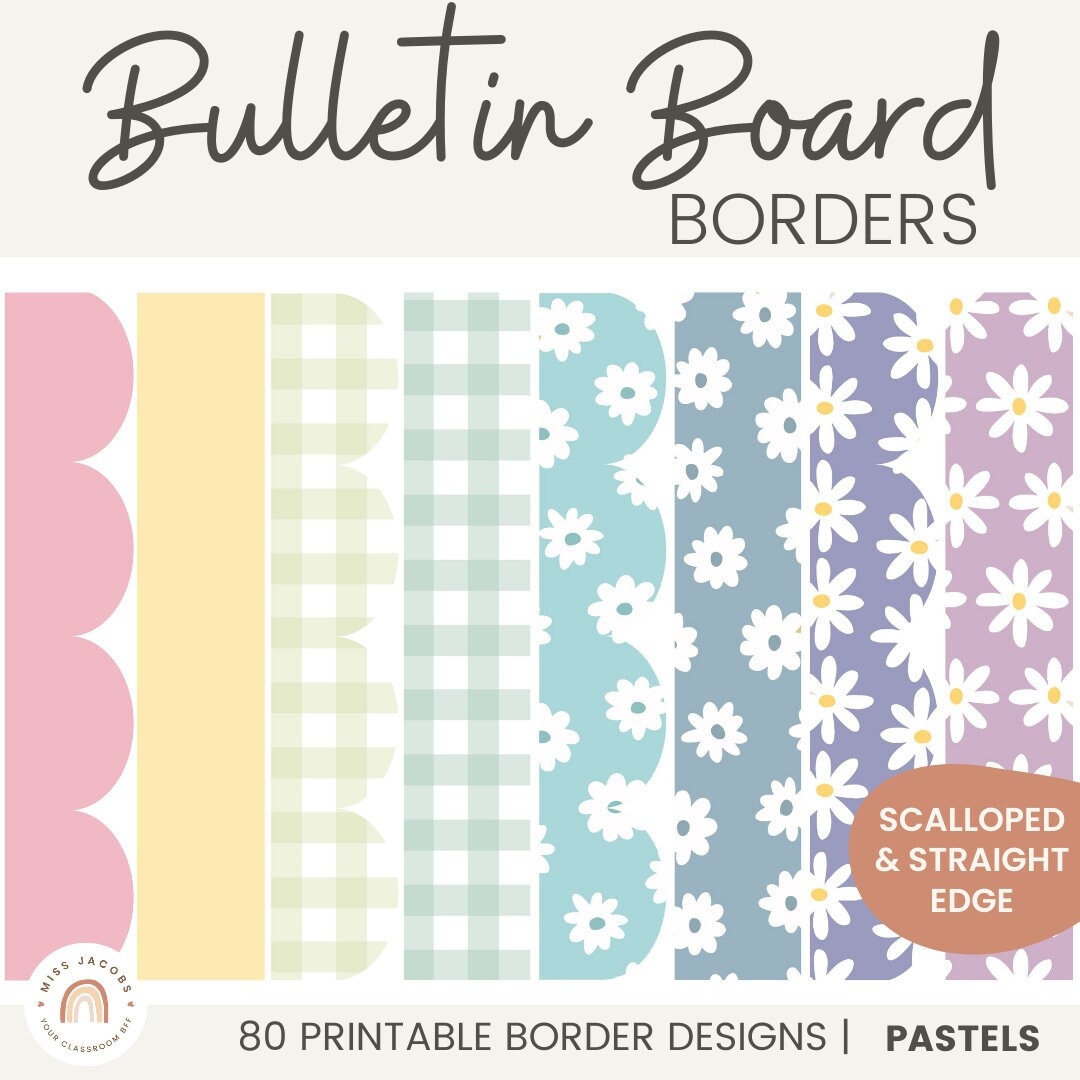 Bulletin Board Borders Daisy Gingham Pastels Classroom Decor - Etsy