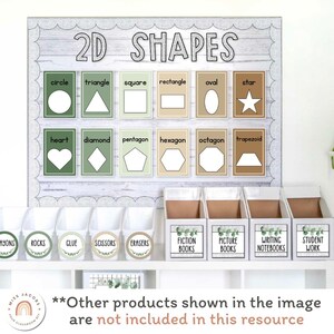 Shape Posters for Kindergarten, Modern Botanical Printable 2D Shapes ...