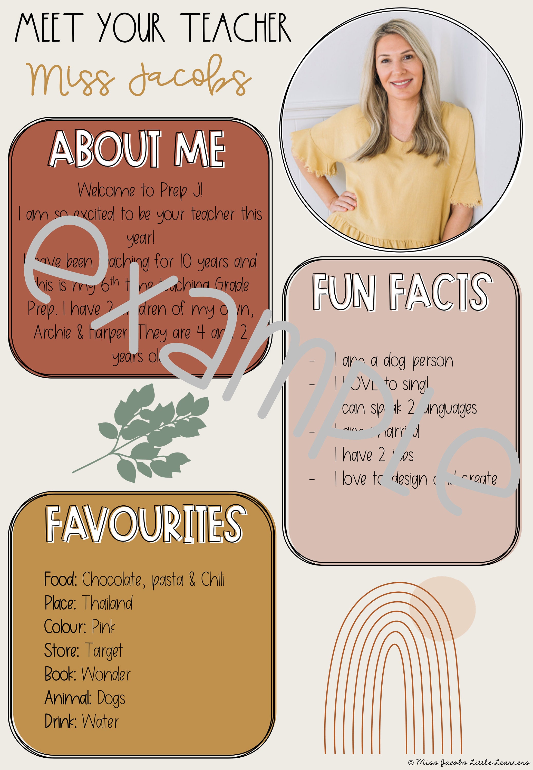 BOHO VIBES Meet the Teacher Editable Desert Neutral - Etsy