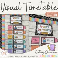 Editable Visual Schedule Cards | Colorful Classroom Timetable Display ...