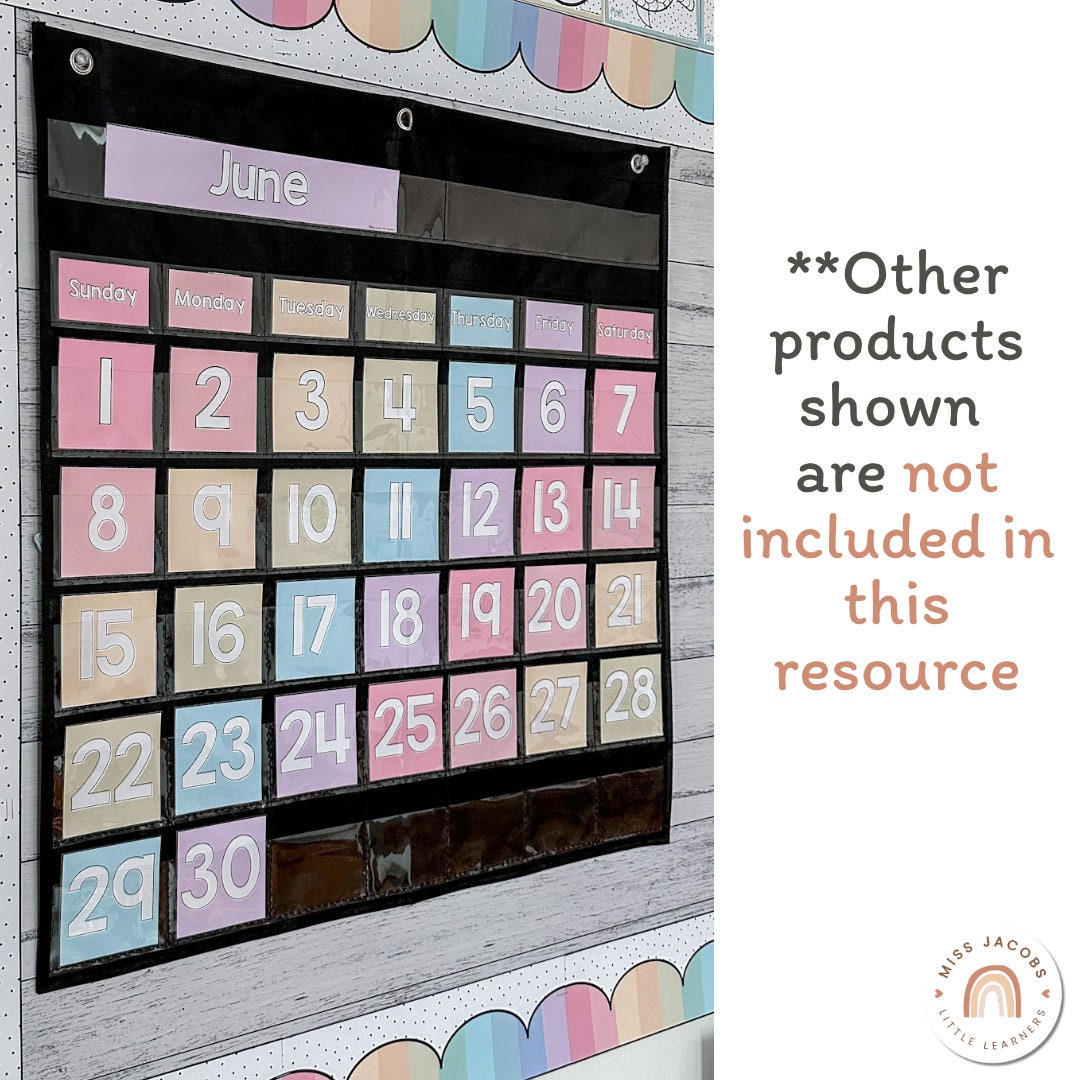 Classroom Calendar and Weather Display | PASTELS | Editable - Etsy