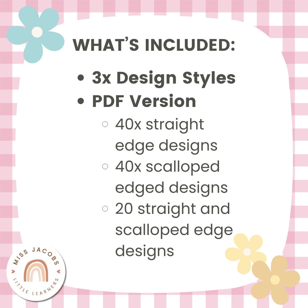 Bulletin Board Borders | Daisy Gingham Pastels Classroom Decor ...