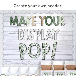 Bulletin Board Letters Set, Botanical Printable Alphabet & Numbers ...