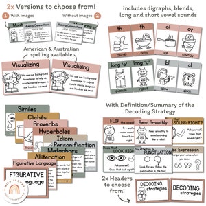 NEUTRAL English Posters Bundle Boho Color Palette Neutral Classroom ...