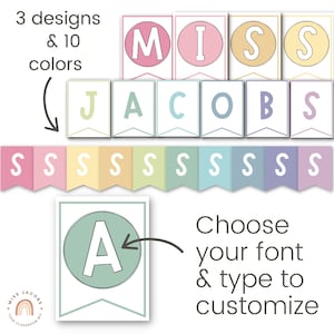 PASTELS Classroom Decor Bundle Muted Rainbow Decor Editable - Etsy