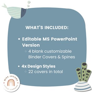 Binder Covers and Spines: Cute Sea Life Classroom Folder Covers ...