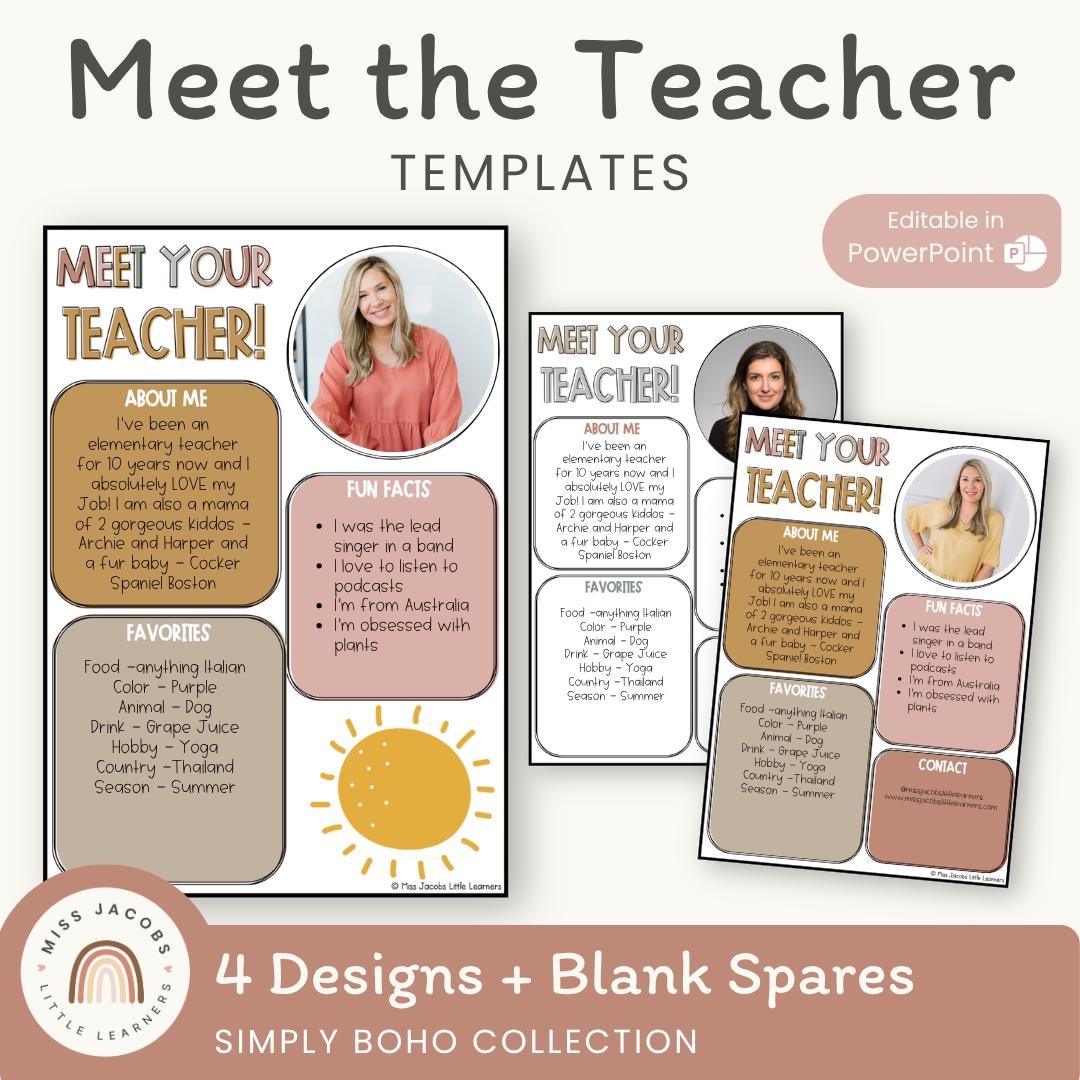 Simple Boho Meet the Teacher | EDITABLE - Etsy