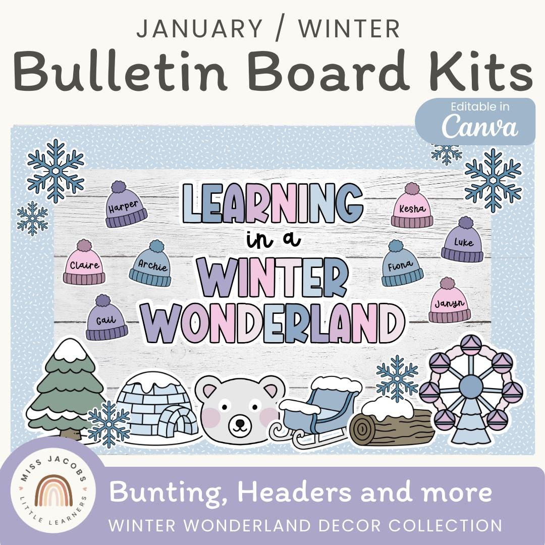Winter Bulletin Board Kit With Craft, Winter or January Classroom Theme ...