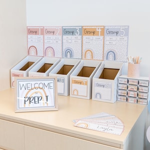 BOHO RAINBOW Classroom Decor Bundle | Editable | Neutral Rainbow ...