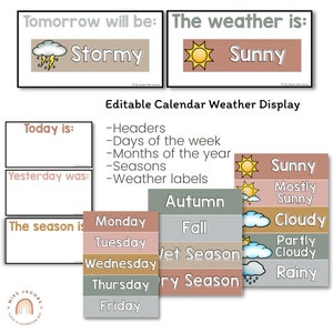 Classroom Calendar and Weather Display | SIMPLE BOHO - Etsy