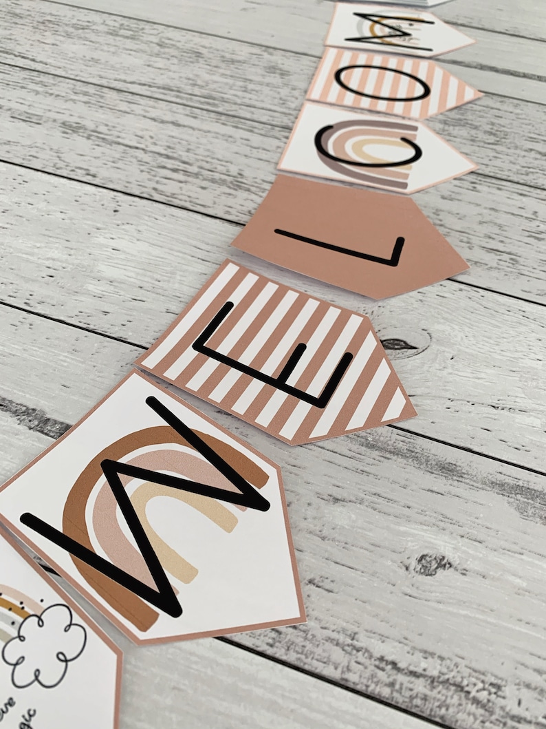 BOHO RAINBOW Bulletin Board Signage Editable Boho Bunting - Etsy