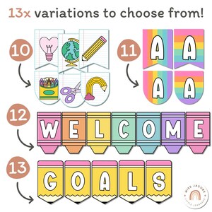 Cutesy Bunting & Banners, Editable Bulletin Board Letters Composition ...