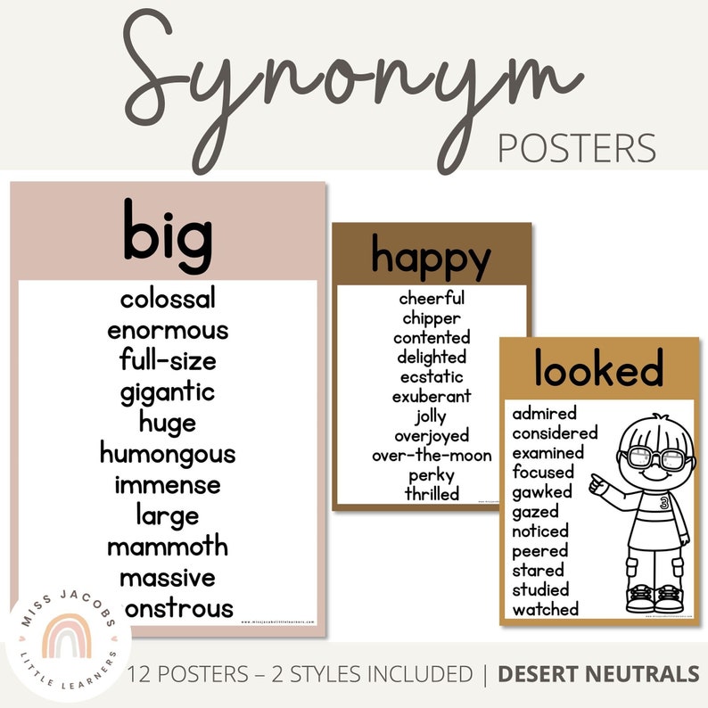 Synonym Posters BOHO VIBES Desert Neutral Decor Editable - Etsy