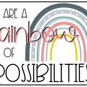 MODERN RAINBOW Door Display | Positive Affirmation Display | Editable ...