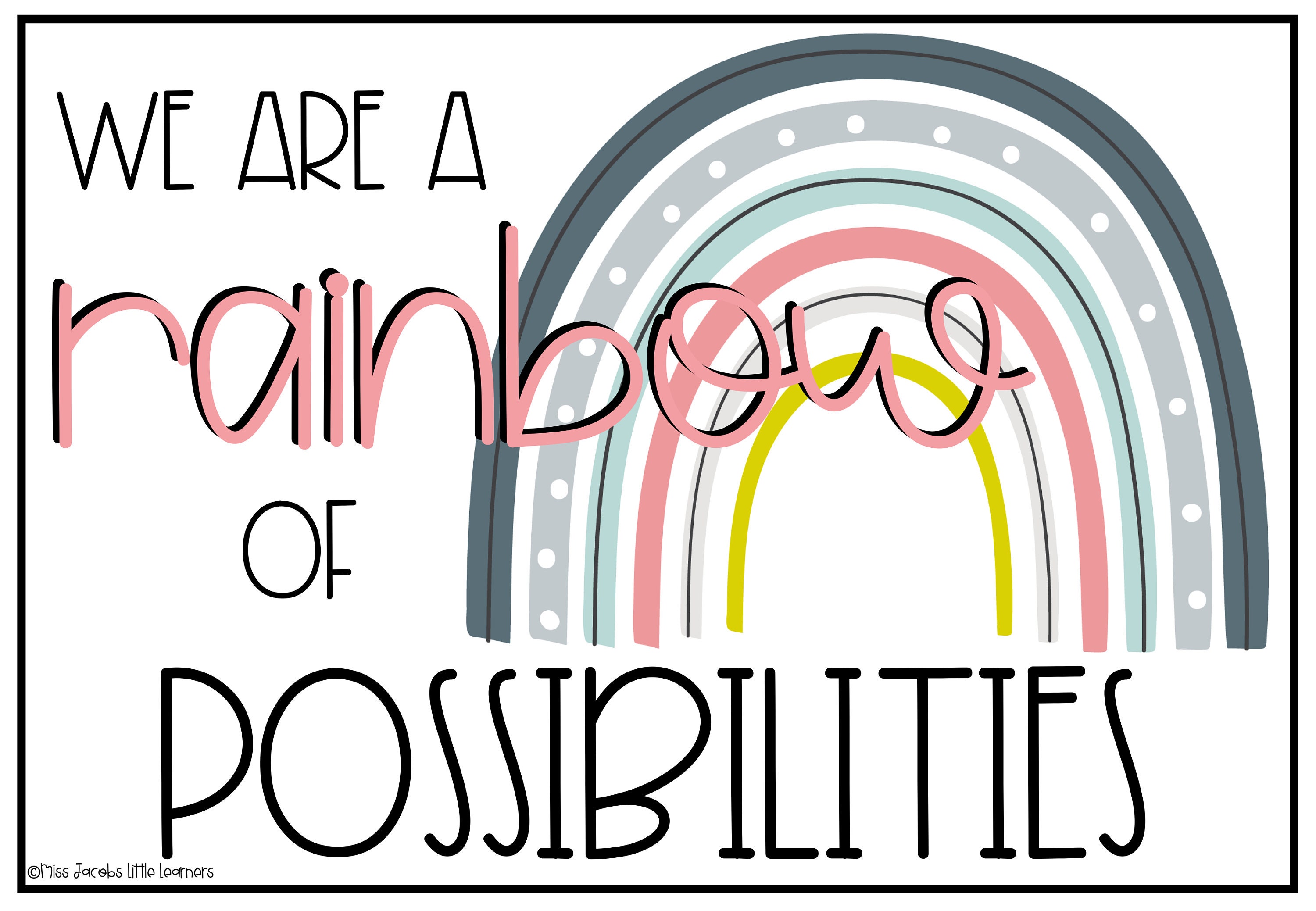 MODERN RAINBOW Door Display Positive Affirmation Display - Etsy