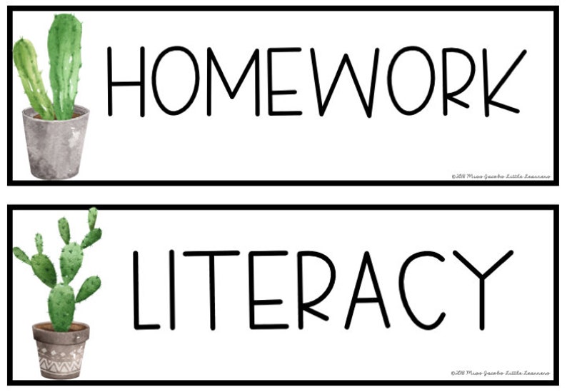 CACTUS Classroom Labels Editable Cactus Classroom Decor | Etsy
