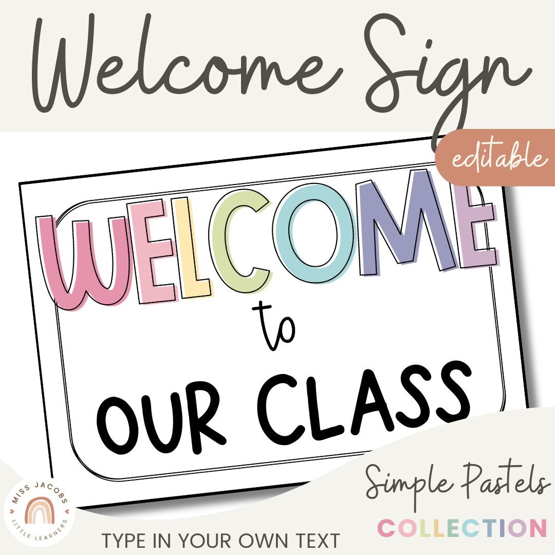 Classroom Welcome Sign | PASTELS Theme - Etsy