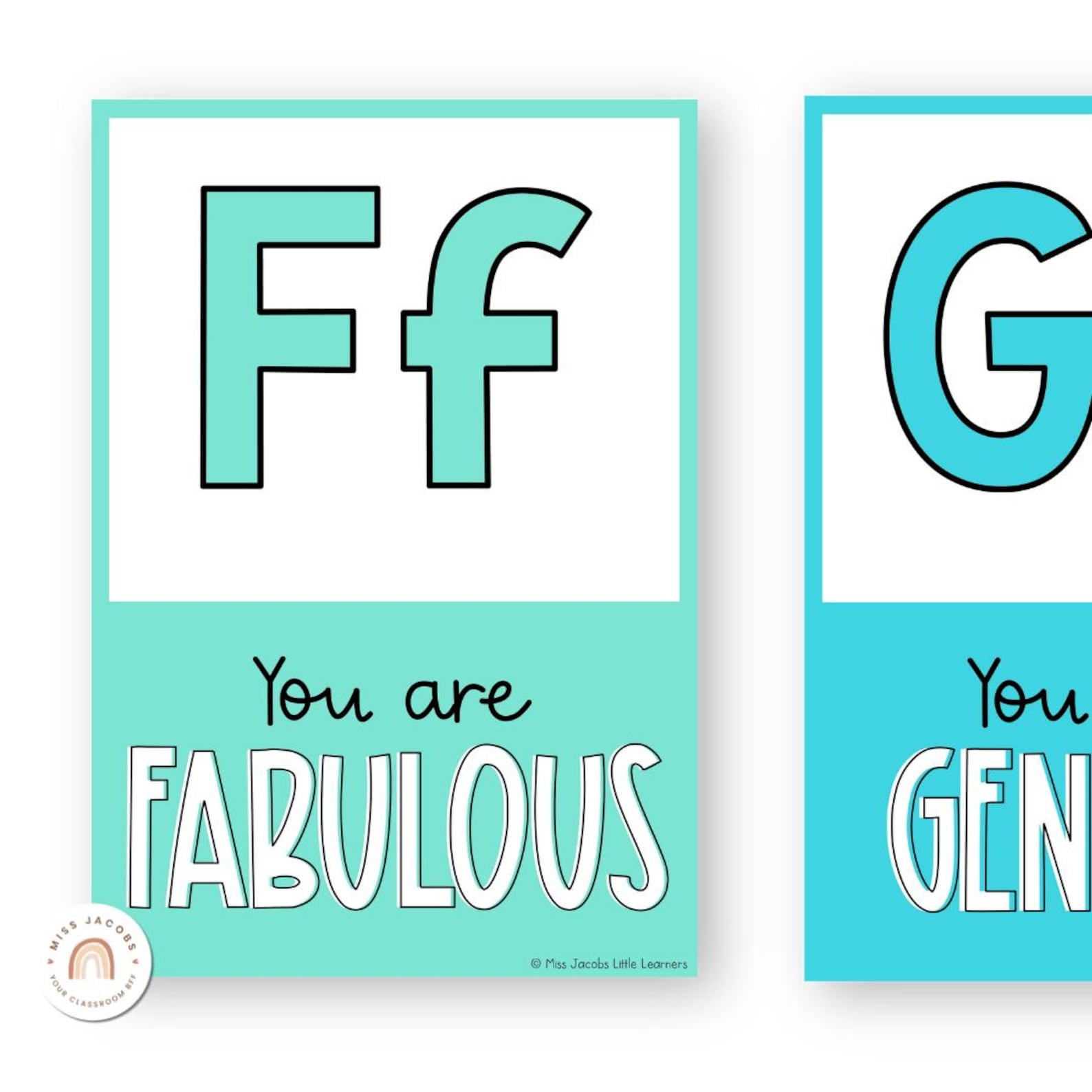 Bright Affirmation Alphabet Posters, Editable Affirmation ABC Poster ...