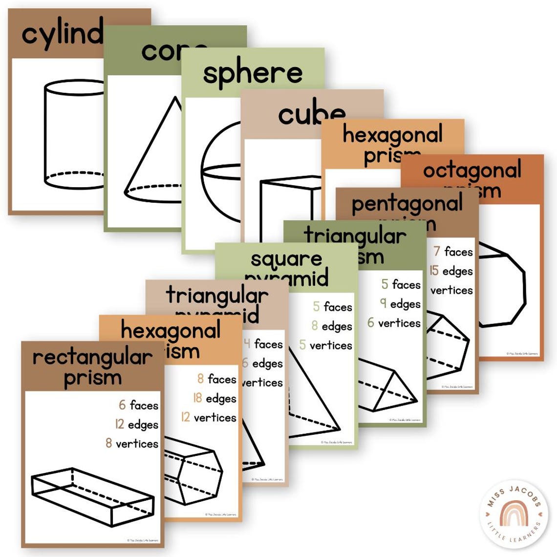 Woodland 3D Shape Posters, Editable Object Shapes Anchor Chart Math ...