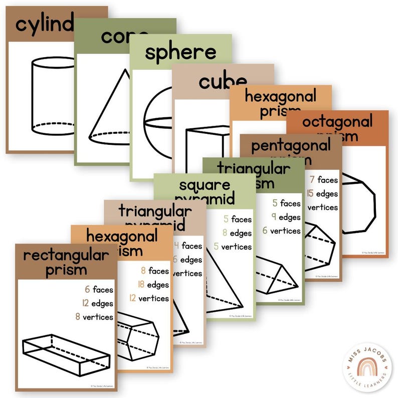 Woodland 3D Shape Posters, Editable Object Shapes Anchor Chart Math ...