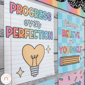 Cutesy Inspirational Classroom Posters, Composition Book Motivational ...