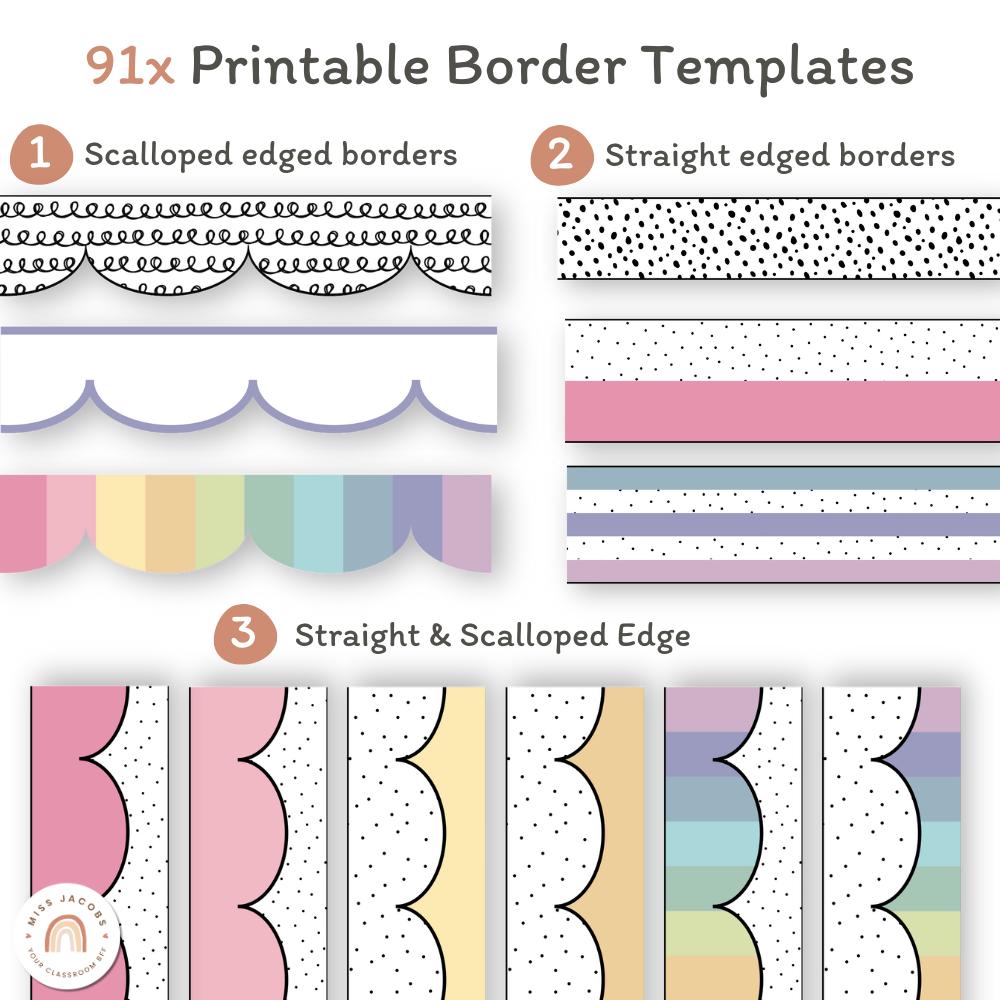 Bulletin Board Borders | Spotty Pastels Classroom Decor | Printable ...