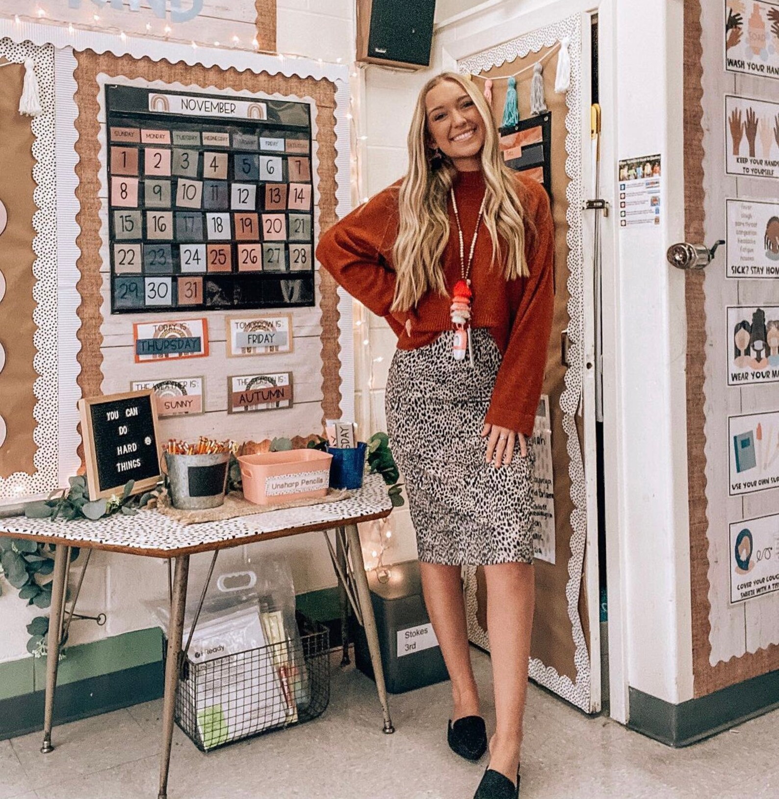 BOHO RAINBOW Classroom Calendar & Weather Display Editable - Etsy