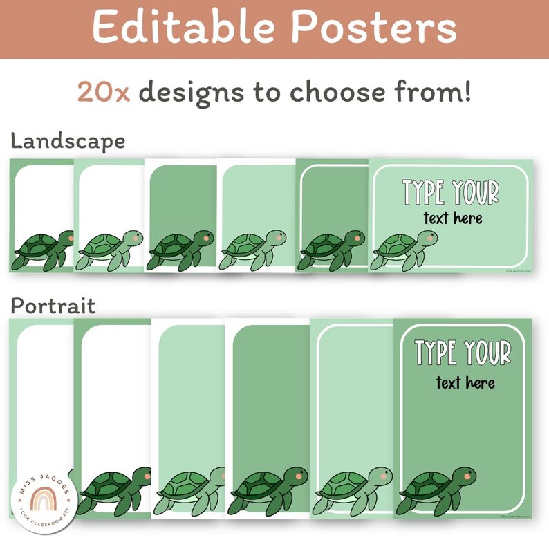 Sea Turtle Classroom Essentials Decor Bundle, Editable Teacher Must ...